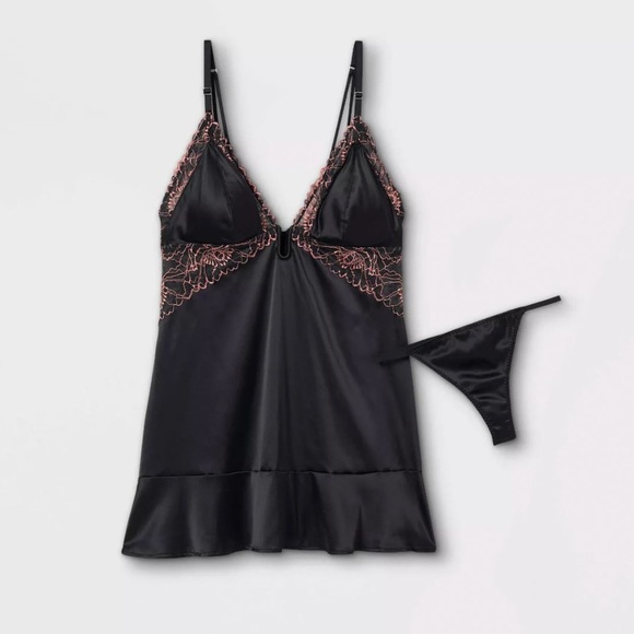 Auden | Intimates & Sleepwear | Nwt Auden Black And Pink Lace Lingerie ...